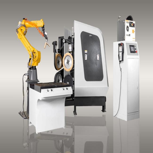High-precision CNC grinding robot in operation