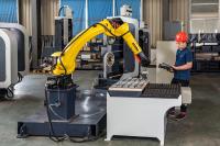 China Full Automatic Robot Polish System FUNAC Robot Cell Metal Deburring Machine 380V for sale