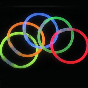 Quality Multi Colored 8 Inch Glow Stick Bracelets for Year Party Decoration from PE for sale