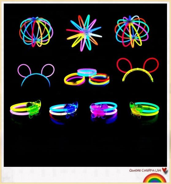 Quality Multi Colors Glow Stick Bracelets 5*200mm PE Material for Pocket-Friendly for sale