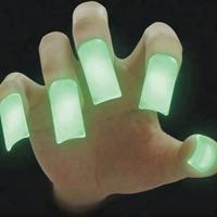 Quality 2 Years Shelf Time Assorted Colors Glow Finger Nail for Halloween Festival Favor for sale