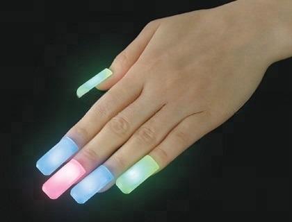 Quality 2 Years Shelf Time Assorted Colors Glow Finger Nail for Halloween Festival Favor for sale