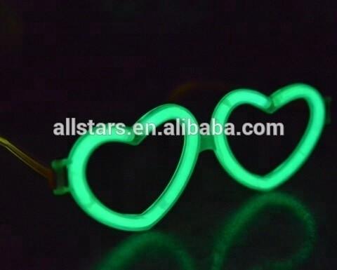 Quality Event Celebration Party Supplies Non-Flammable 8 Inches Glow Stick Heart Shape Eyeglasses for sale