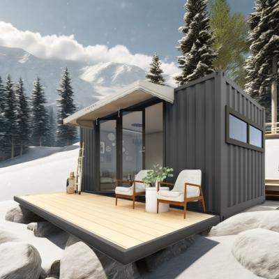 China Log 20ft Eco-vriendelijk Flat Pack Container House Prefabricated Duurzame constructie Stalen structuur Veerkrachtig Regen Wind Sneeuwwinkel Te koop