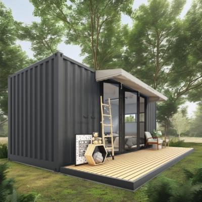 China Log 20ft Eco-vriendelijk Flat Pack Container House Prefabricated Duurzame constructie Stalen structuur Veerkrachtig Regen Wind Sneeuwwinkel Te koop