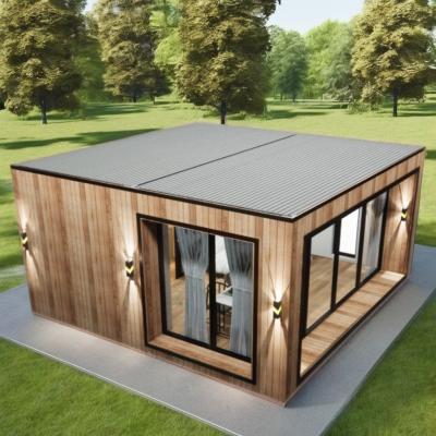 China Fast Construction Prefab Container House with Galvanized Steel Square Tubes and 50/75/100mm Wave Sandwich Panel for sale