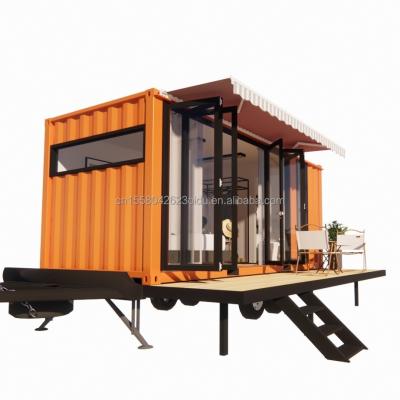 Cina Moderna Mini Mobile Tiny Trailer Container House con telaio in acciaio Galvanizzato Steel Bending e Sandwich Panel Materiale Ruote in vendita