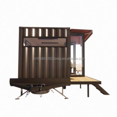 Cina Moderna Mini Mobile Tiny Trailer Container House con telaio in acciaio Galvanizzato Steel Bending e Sandwich Panel Materiale Ruote in vendita