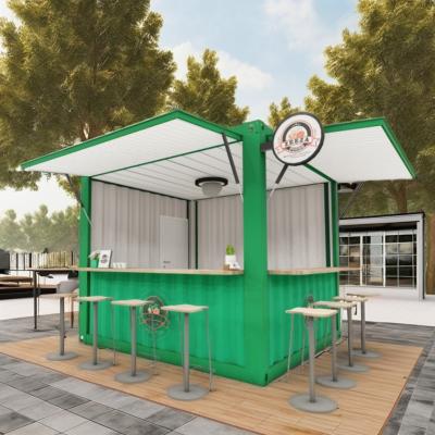 China Convenient Sandwich Panel 10FT Prefab Kiosk Booth for Coffee Shops and Fast-Food Restaurants Galvanized Steel Bending 180g for sale