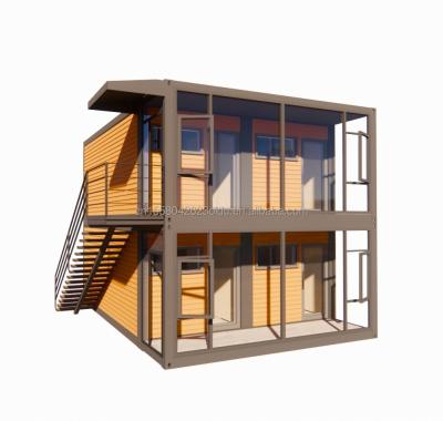 China Modern ontwerp 20ft of 40ft dubbel verdiepingscontainerhuis met vier slaapkamers voor geprefabriceerde villa's of gecombineerd kantoor Te koop