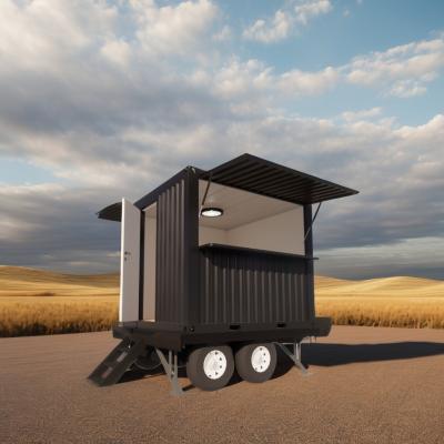 China Aluminium Alloy Venster Prefab Kleine Modulaire Huizen Op Wielen Trailer Met Trappen Voor USA Gegalvaniseerd Staal Buigen 180g Te koop