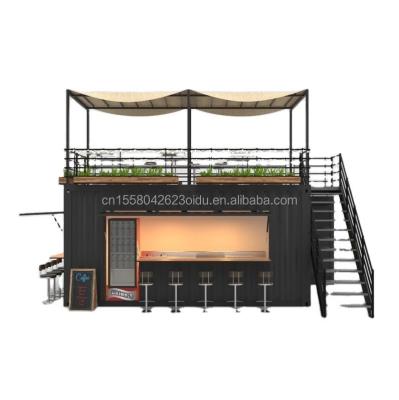 China Acero galvanizado con flexión de 180g marco bar de contenedores modernos de 10 pies tienda de alimentos para exteriores hecha de contenedores de envío modificados en venta