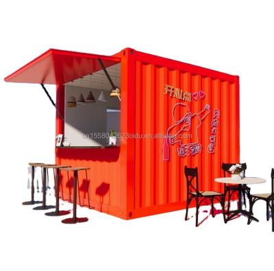 China Acero galvanizado con flexión de 180g marco bar de contenedores modernos de 10 pies tienda de alimentos para exteriores hecha de contenedores de envío modificados en venta
