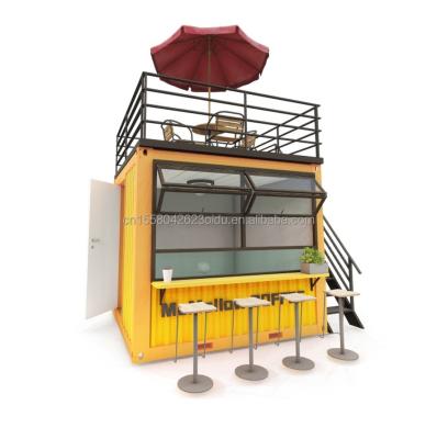 China Acero galvanizado con flexión de 180g marco bar de contenedores modernos de 10 pies tienda de alimentos para exteriores hecha de contenedores de envío modificados en venta