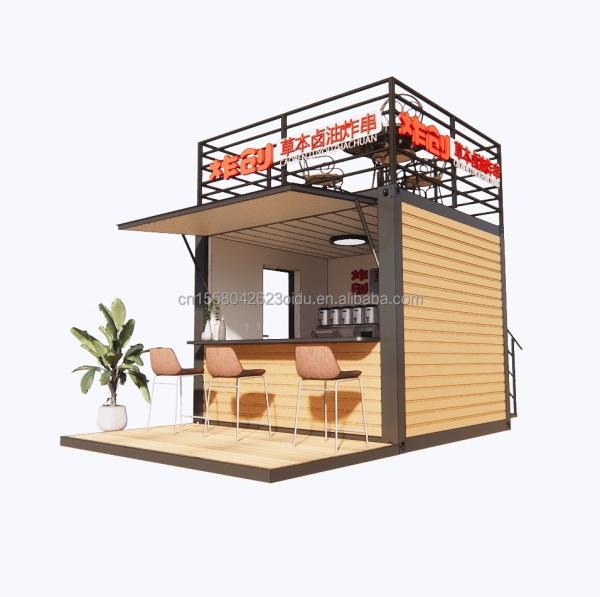Quality 10ft Modern Design Fast Food Mini Pop-Up Shop Flat Pack Steel Container for for sale