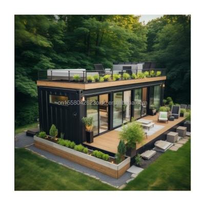China 20ft 40ft Prefabricated Container Houses Modern Design Wooden Color Prefab Homes for Couples Families Hotels Outdoor for sale