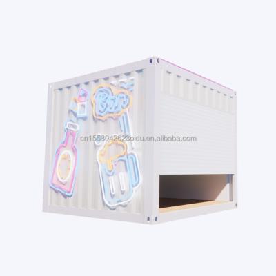 China 20ft Mini Store Container Coffee Shop Bar Fast Food Restaurant Convenience Store Kiosk Booth with Aluminum Alloy Windows for sale