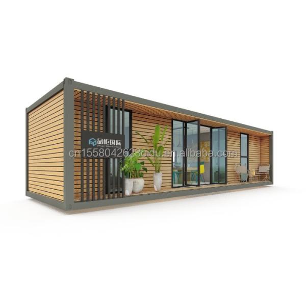 Quality 40ft Luxury Container Wooden House with 2 Bedrooms Prefabricated Home Office Modern Design Galvanized Steel Bending 180g for sale