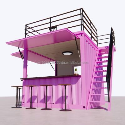 China Galvanized Steel Square Tubes Used for Shop 10ft Pop up Mobile Prefabricated Container Restaurant Street Food Kiosk for sale