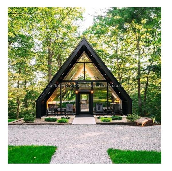 Quality Steel Structure Triangular Wooden House for sale
