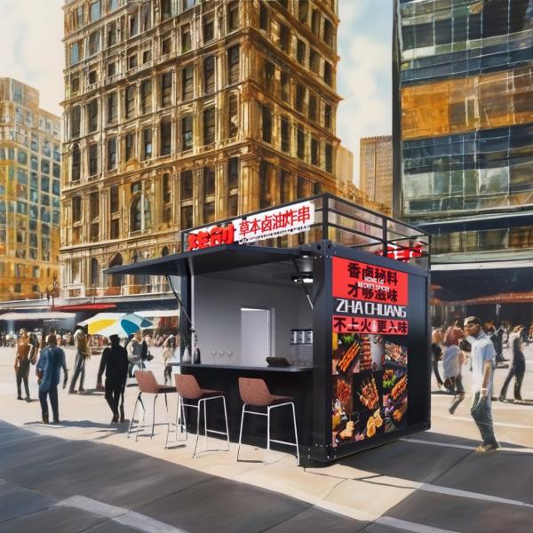 Quality Modern Design Style 10ft Container Sentry Box Fast Food Truck Mobile Coffee Truck Bar Convenience Store for sale