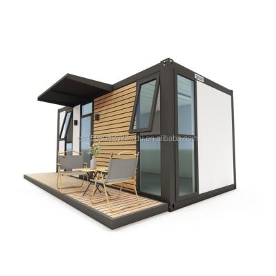 China Flat Pack Container EU Customized Modern Luxury 20ft Prefabricated Wooden House with Steel Structure Garden Prefab in Mid-Century Modern Design Style for sale
