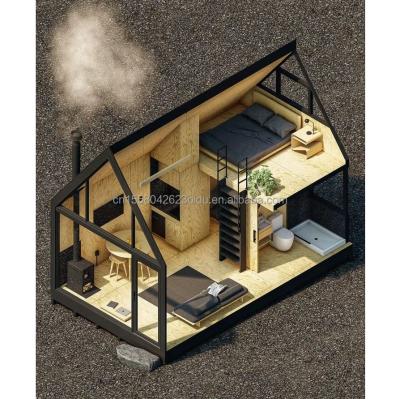 中国 迅速に設置された2階建てのプリファブ別荘 Aフレームデザインと,電熱鋼管から作られた三角形コンテナ 販売のため