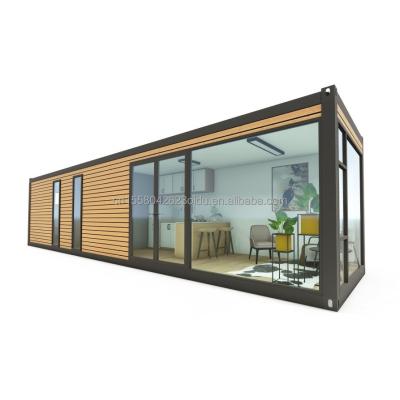 China Customized Color 40ft Prefabricated Container Wooden House 3 Bedroom and Living Room Expandable Steel Design for Outdoor for sale