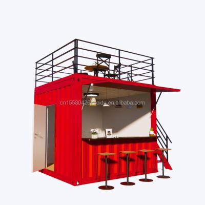 China Shop professioneller kundenspezifischer Behälter Kaffeeshop Bar Fast-food Restaurant Convenience Store Kiosk Booth mit Aluminium-Legierungsfenstern zu verkaufen