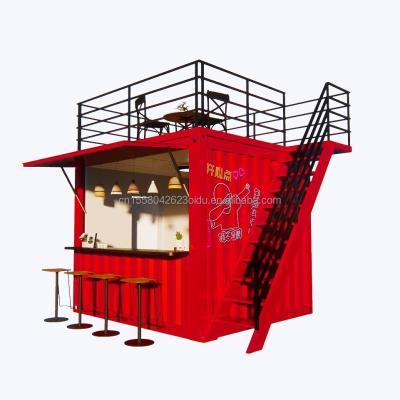 China Shop professioneller kundenspezifischer Behälter Kaffeeshop Bar Fast-food Restaurant Convenience Store Kiosk Booth mit Aluminium-Legierungsfenstern zu verkaufen