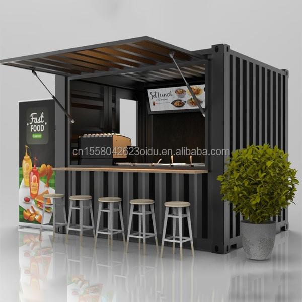 Quality Coffee Shop Bar Street Restaurant Garden Booth 10 feet at 20ft or 40ft with 50/75/100mm Wave Sandwich Panel for sale