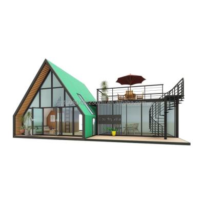 Cina Villa Living o Hotel Elegante Residenziale Prefabbricato Container House con vetrate in lega di alluminio in Steel Triangle Design in vendita