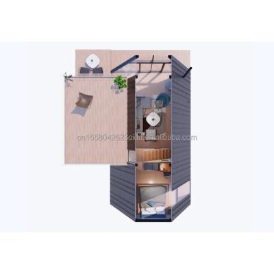 China Moderne stalen frame gegalvaniseerd stalen buiging 180g kleine prefab huis voor familie vakantie of hotel Te koop