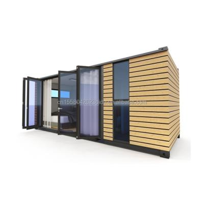 China Steel Frame Galvanized Steel Bending 180g for 20ft Studio Wooden Exterior Walls Shipping Container Home Stylish Container Houses for sale