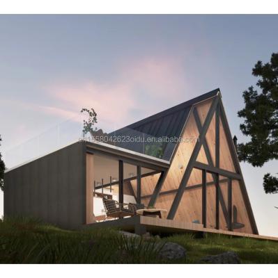 Cina Colore personalizzato Camera d'albergo di lusso Triangolo casa contenitore per famiglia o villa Realizzato in tubi quadrati in acciaio galvanizzato in vendita