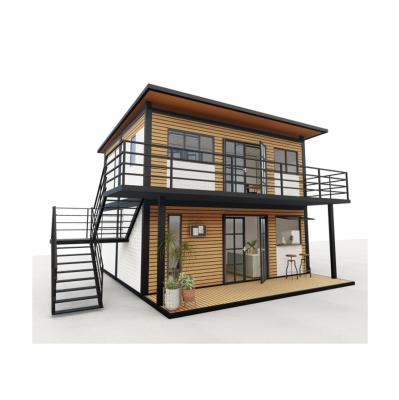 China 20ft/40ft staalframe gegalvaniseerd stalen buiging 180g Modern 4 slaapkamer Bilayer Prefab Uitbreidbaar Containerhuis Ontwerp voor winkelcentrum Te koop
