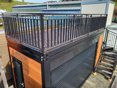 China Customized Color Galvanized Steel Bending 180g Fast-Food Restaurant and Pop-Up Shop Mini Store Tiny Mobile Shop with Wheels for sale
