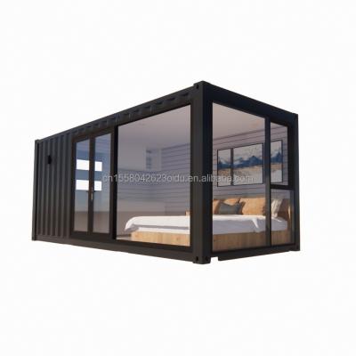 China 50/75/100mm Wave Sandwich Panel Muur Moderne 20ft EU Prefab Containerhuizen Houten Huis Onafhankelijk Tuin Appartement voor Hotel Te koop