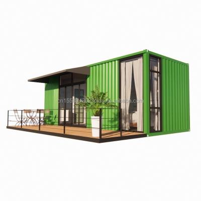 China Houten 20ft Container kantoor staal structuur frame gelast platte verpakking Container huis Tuin huis Te koop