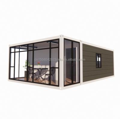 China Staalstructuur Frame Gelast EU Luxury 20FT Combinatie Flat Packaging Container 2 slaapkamers Gezinswoning Mobil Home Te koop