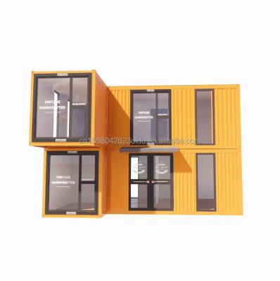 China s Modern Double-Story Glass Walls Container House using 50/75/100mm Wave Sandwich Panel Detachable Collapsible Steel Van for Office for sale