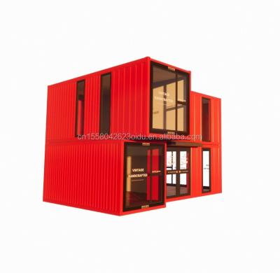 China s Modern Double-Story Glass Walls Container House using 50/75/100mm Wave Sandwich Panel Detachable Collapsible Steel Van for Office for sale