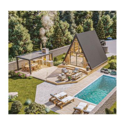 China EU-standaard 20ft geprefabriceerd flat pack container huis met gegalvaniseerd stalen buiging 180g driehoekige kamer in stalen frame Te koop