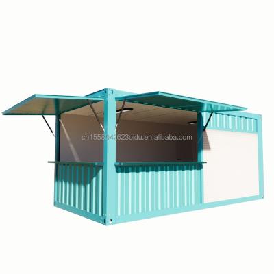 China Customized Color Pop-up Shop Container Coffee Shop/Bar/Fast-food in 20FT Flat Packaging for Supermarket Promotion for sale