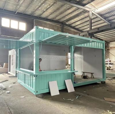 China Customized Color Pop-up Shop Container Coffee Shop/Bar/Fast-food in 20FT Flat Packaging for Supermarket Promotion for sale