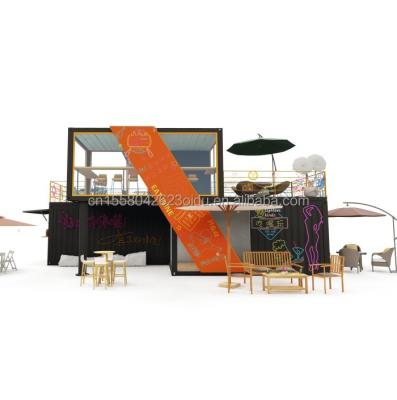 China Modified 20 Foot 40 Foot Prefab Shipping Container Pop Up Coffee Shop Restaurant Mobile Container Bar for Modified Design for sale