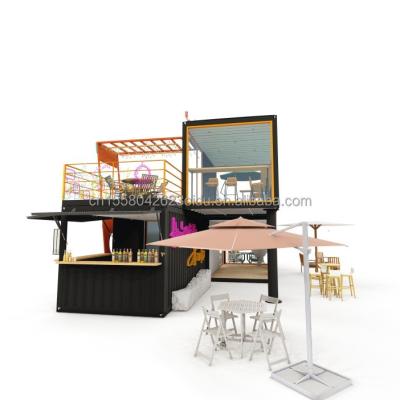China Modified 20 Foot 40 Foot Prefab Shipping Container Pop Up Coffee Shop Restaurant Mobile Container Bar for Modified Design for sale
