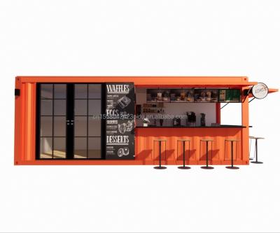 Cina Acciaio Galvanizzato 180g Cornice di acciaio Moderno Disegno Prefabbricato 20ft Container Bar Caffe' in vendita