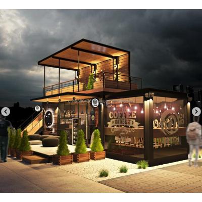 Cina Moderno Design 20ft o 40ft Container Prefabbricato Coffee Shop Chiosco Costruito con materiale di pannello sandwich in acciaio in vendita