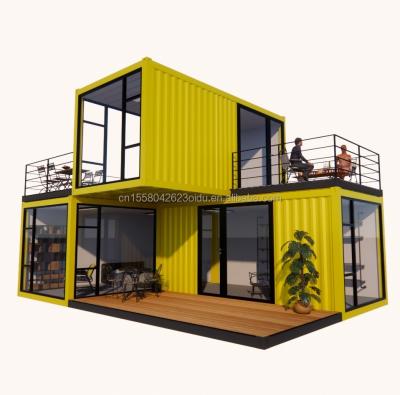 China Shipping Containers Prefab House Comfortable Container Villa With Bathroom Galvanized Steel Square Tubes Main Structure for sale